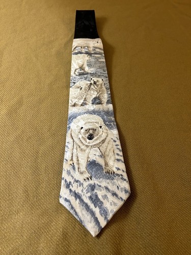 ENDANGERED SPECIES NOVELTY NECKTIE POLAR BEAR MINT 100% SILK TIE POLAR ...
