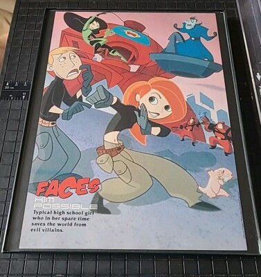 Kim Possible Disney 2003 Print Ad Framed 8.5x11 Wall Art Faces Magazine ...
