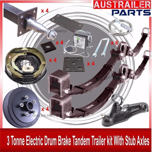 DIY 2500kg Electric Brakes Tandem Trailer Kit, Rocker Roller Springs | eBay