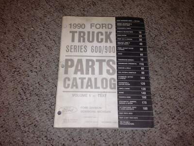 1990 Ford F7000 F700 F8000 F800 FT8000 FT800 Truck Parts Catalog Manual ...