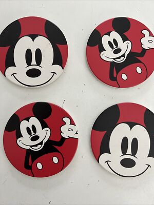 Disney Mickey Mouse Drink Coasters - Set Of 4 | eBay