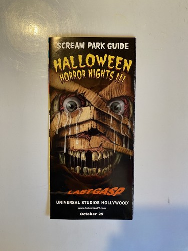 Rare Halloween Horror Nights 1999 Hollywood Universal HHN Map - Clive ...