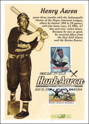 Sc. 5908 Hank Aaron Dragon Cards FDC – Negro Leagues Combo | eBay