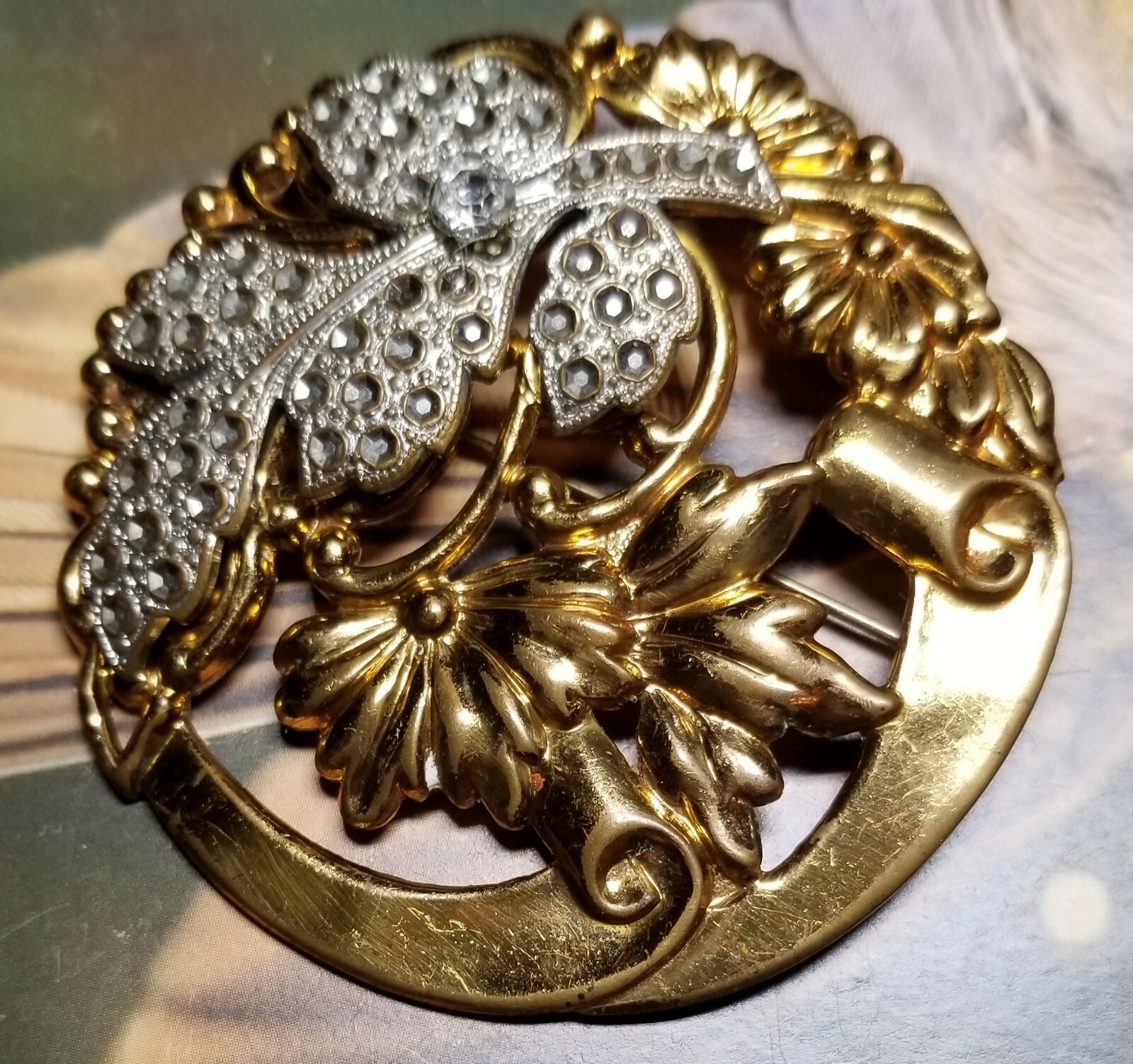 Victorian Vintage Repousse Flower Art Nouveau Art Dec… - Gem