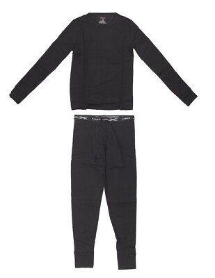 New Medium Black Hanes X-Temp Boys Thermal Rib Knit Set Includes Top ...