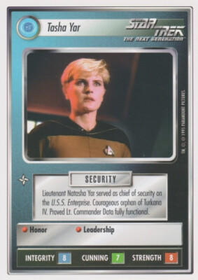 Star Trek CCG - Tasha Yar -1995 Premiere Beta WB Rare | eBay