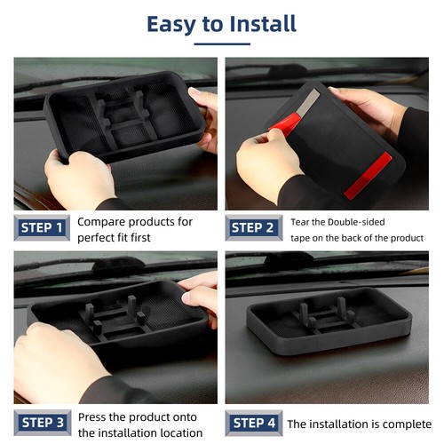 Center Console Phone Mount Holder Storage Box Organizer Universal Tray ...