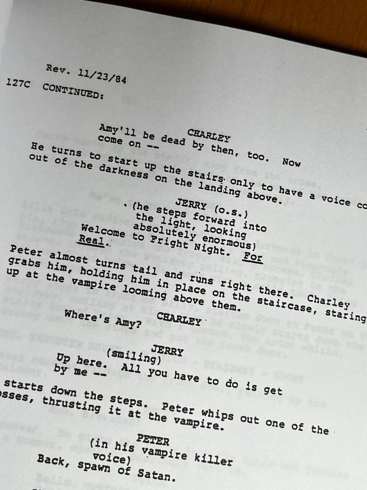 Fright Night Script Signed- Autograph Reprints- 113 Pages- Vampires ...