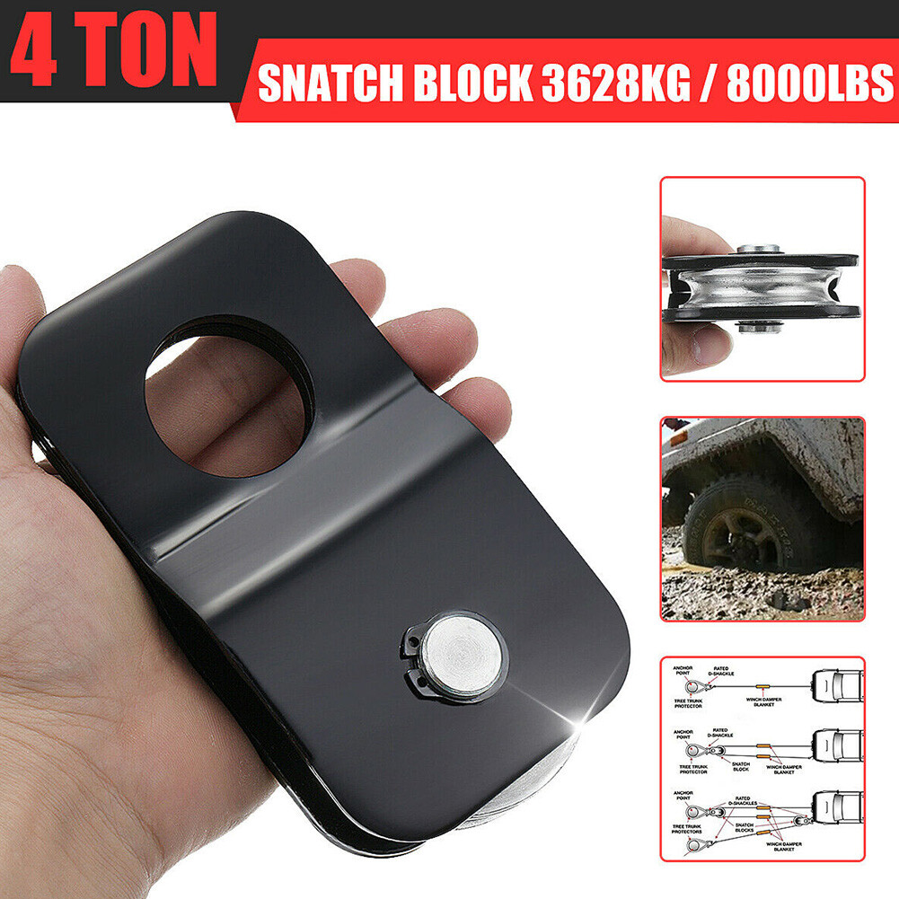 Car Off-road riding Tool Fast Attachment Snatch Block Winch Pulley 2T ...
