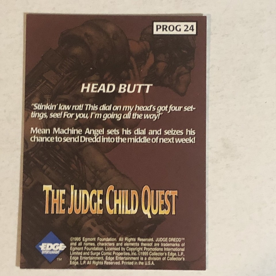 Judge Dredd Trading Card #24 Head Butt | eBay