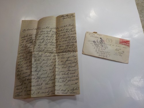WW2 Letter 1944 Missing In Action 450th Bomb Group Waves Staunton ...