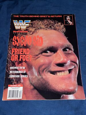 SYCHO SID WWF Magazine December 1996 with BRIAN PILLMAN WWE W/ Trading ...