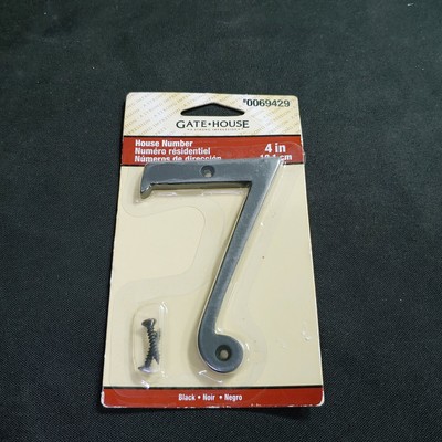 Gatehouse 4 Inch Black House Number 7, Flush Mount #0069429 | eBay