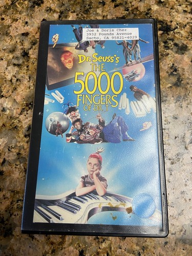 Vintage Dr Seuss’s The 5000 Fingers of Dr T VHS Cassette Tape Clamshell ...