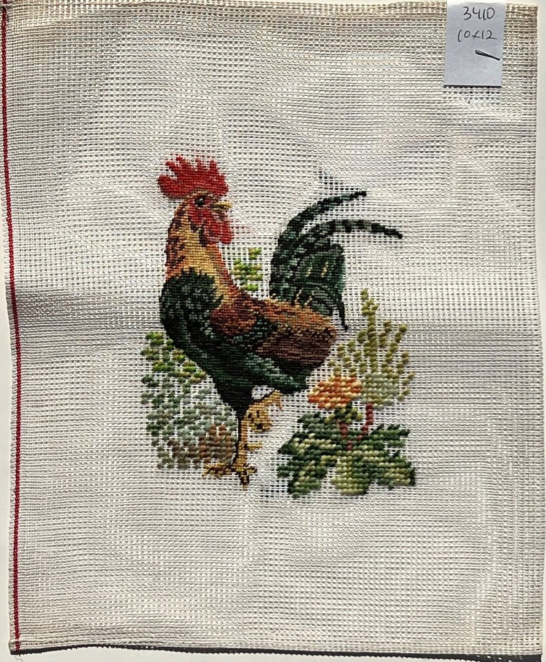 Preworked Center Work ROOSTER Needlepoint Canvas 5.5" x 6.25" 3410 | eBay