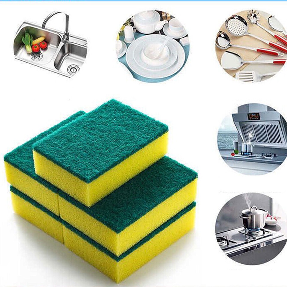 6~72PCS Heavy Duty Scrub Sponges Washing Dishes Cleaning Kitchen Dish ...