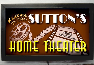 FEATURE PRESENTATION MOVIE THEATER SIGN PERSONALIZED Home Cinema SIGN ...