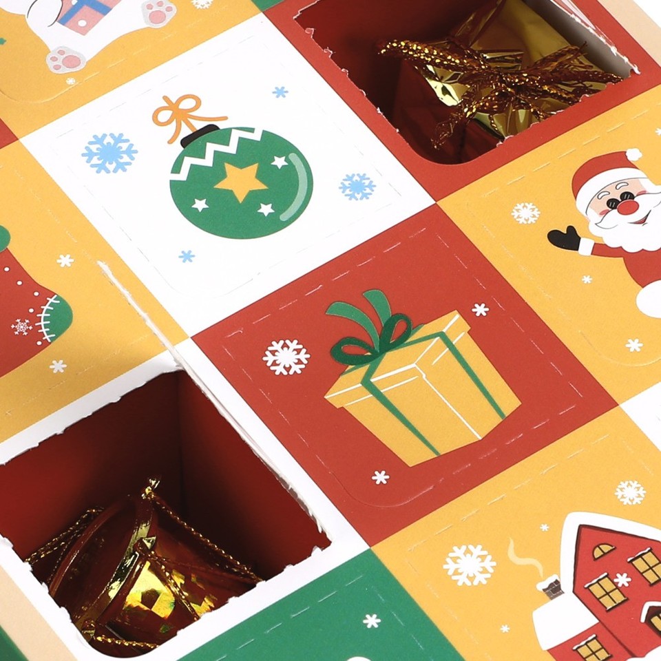 10pcs Empty Christmas Box Christmas 12-Gird Gift Packing Case Christmas ...