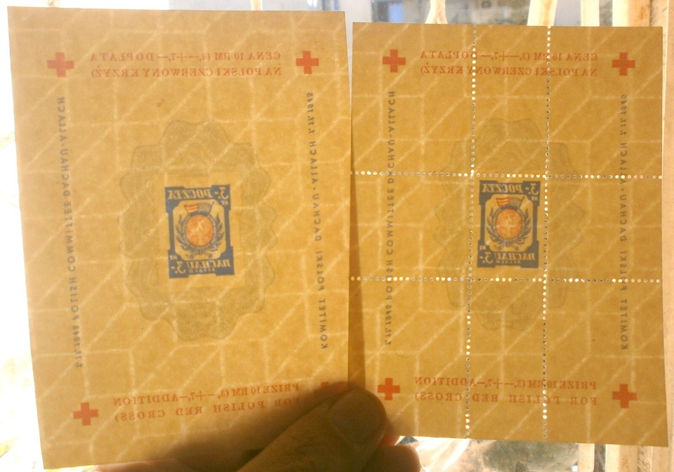 Poland Dachau 1945 Red Cross Memory Sheet x2 Perf & Imperf 1stamp Water ...