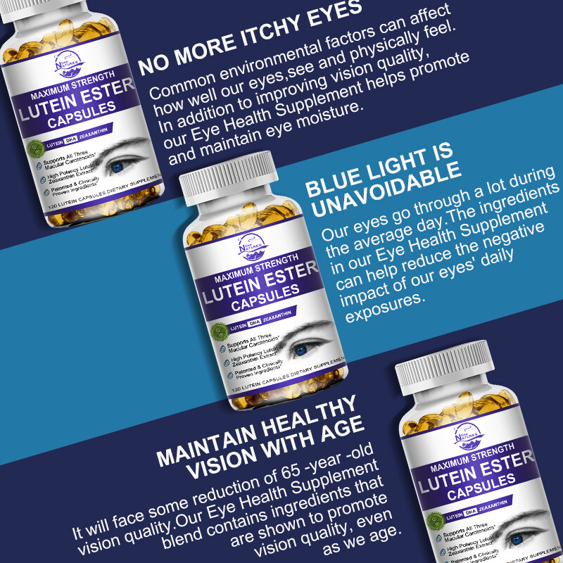 2 Pack Lutein Ester Capsules DHA Zeaxanthin Vegan Eye Health Dietary ...