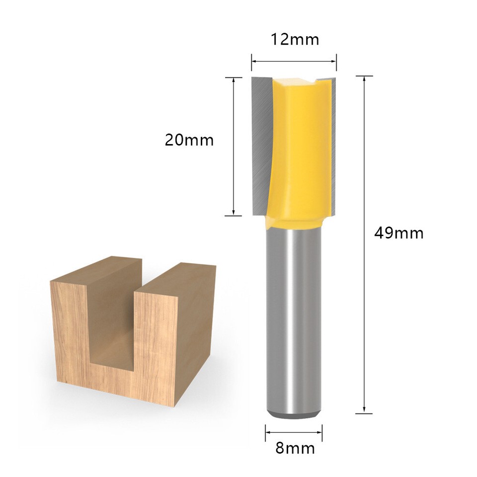 15PCS Set Router Bits 8mm Cove Box/Chamfer/Dovetail/Round over/Straight ...