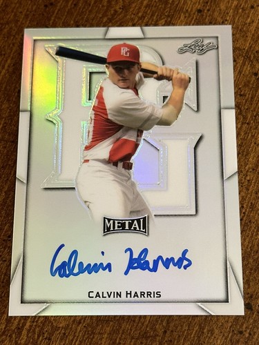 CALVIN HARRIS 2019 Leaf Perfect Game Autograph Metal Silver OLE MISS ...