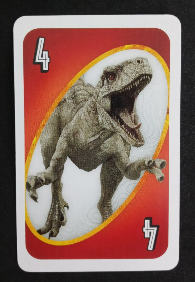 2021 Mattel Jurassic World Dominion Uno Card Red #4 | eBay