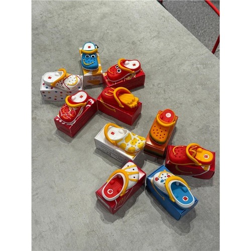 10 PCS Cute 2024 McDonald's Mini Crocs Keychain Happy Meal Toys ...
