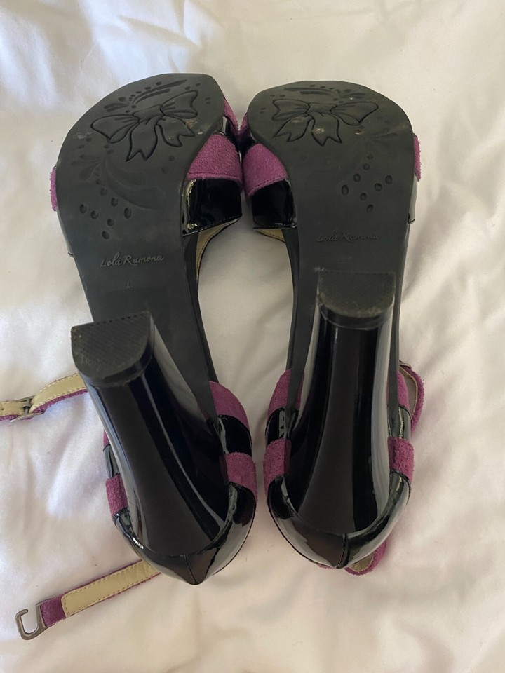 Lola Ramona Black/Purple Pumps~Patent Leather/Suede Shoes Heels Size EU ...