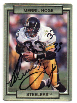Autographed 1990 Action Packed #223 MERRIL HOGE Signed; Pittsburgh ...