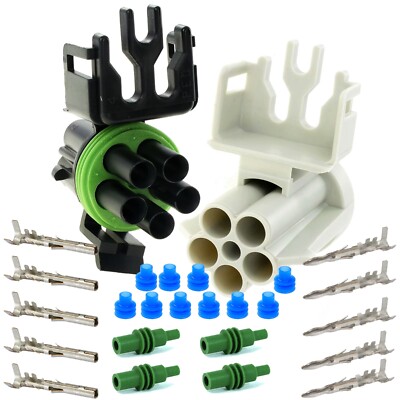 Delphi Weatherpack ( 5-Conductors ) Terminal Kit 10 12 AWG 5Pin, 5 Way ...