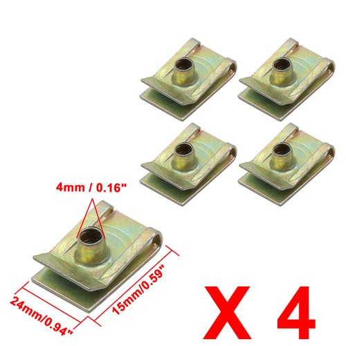 4pcs Metal Spring Screw U-Type Clips Car Auto Fender Door Panel Rivets ...