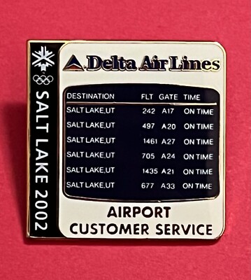 Salt Lake City 2002 Olympics Delta Air Lines Crew Pin Airport Customer ...