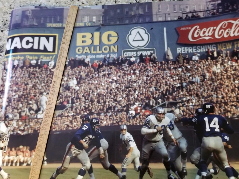 1962 Detroit Lions NY Giants Photo Vintage NFL Image Yankee Stadium ...