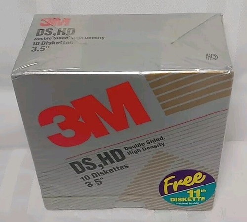 3M High Density DS HD 3.5" Diskette - Box of 10 (12513) for sale online ...