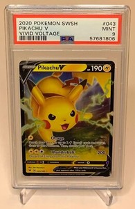 Pikachu V 2020 Sword & Shield: Vivid Voltage #043/185 Base Price Guide ...
