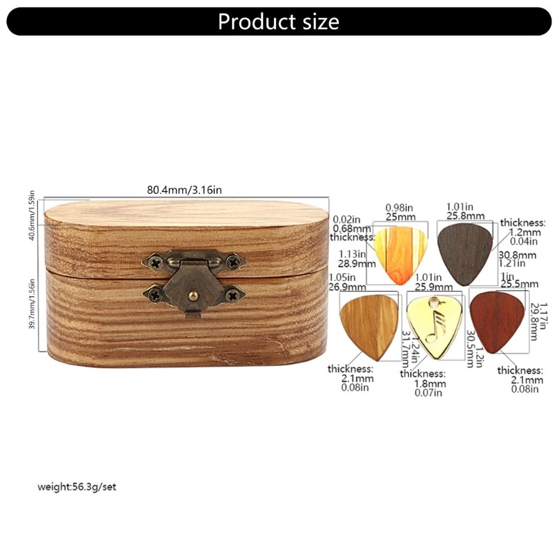 Guitar Pick Container Box with 5 Guitar Pick Musical Instrument ...