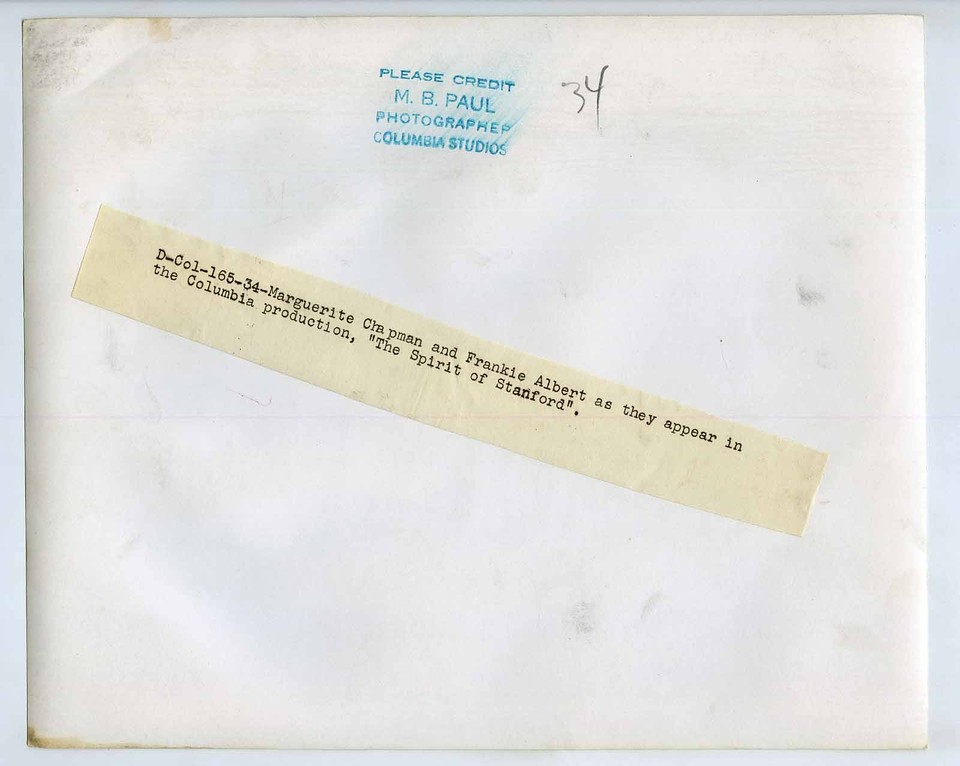 o19543 1942 orig photo Frankie Albert, Marguerite Chapman film The ...