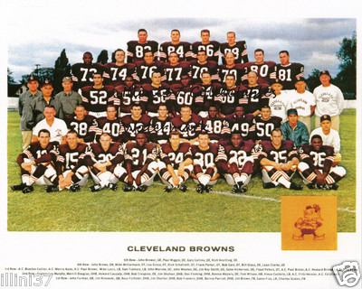 1962 CLEVELAND BROWNS 8X10 TEAM PHOTO GROZA GLASS JIM BROWN CASSADY ...