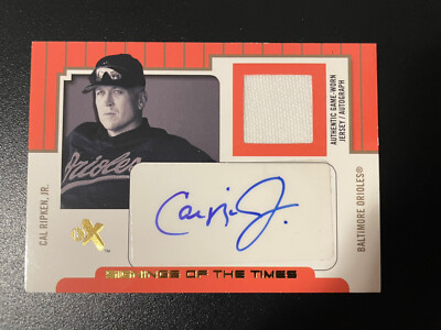 2004 EX Cal Ripken Jr. Signing Of The Times Best Year Auto Jersey 29/91 ...