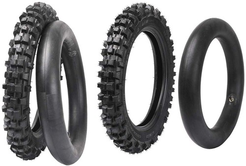 60/100-14" Front + 80/100-12" Rear Tyre & Tube Dirt Bike 110cc 125cc ...