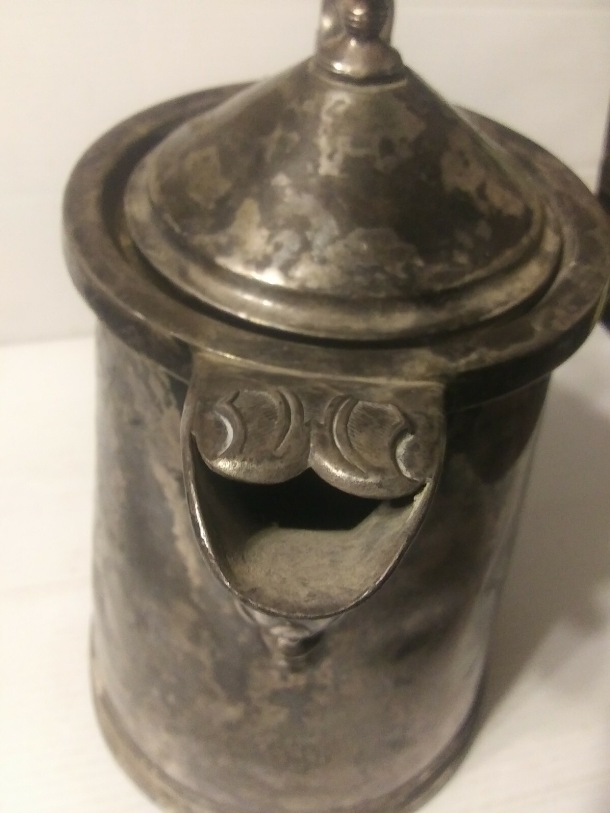 JAS. STIMPSON Silver Plated Ice Water Pitcher Ceramic Liner 1854 ...