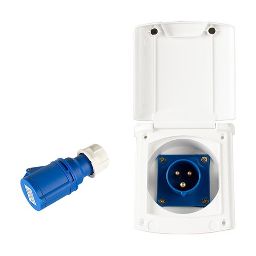 16A RV External Power Plug and Socket IP44 Waterproof Wall Outlets for ...