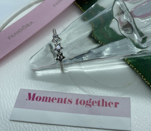 Pandora Celestial Stars Ring #198492C01 Size 50 3 Star Ring Genuine ...