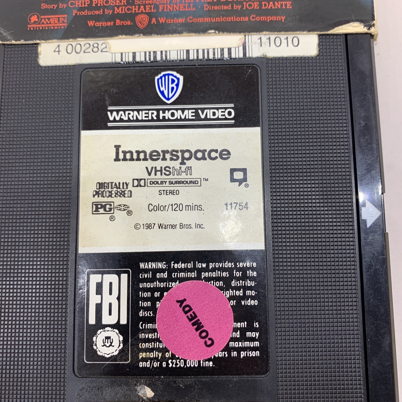 Steven Spielberg Presents Innerspace A Joe Dante Film VHS 1988 First ...
