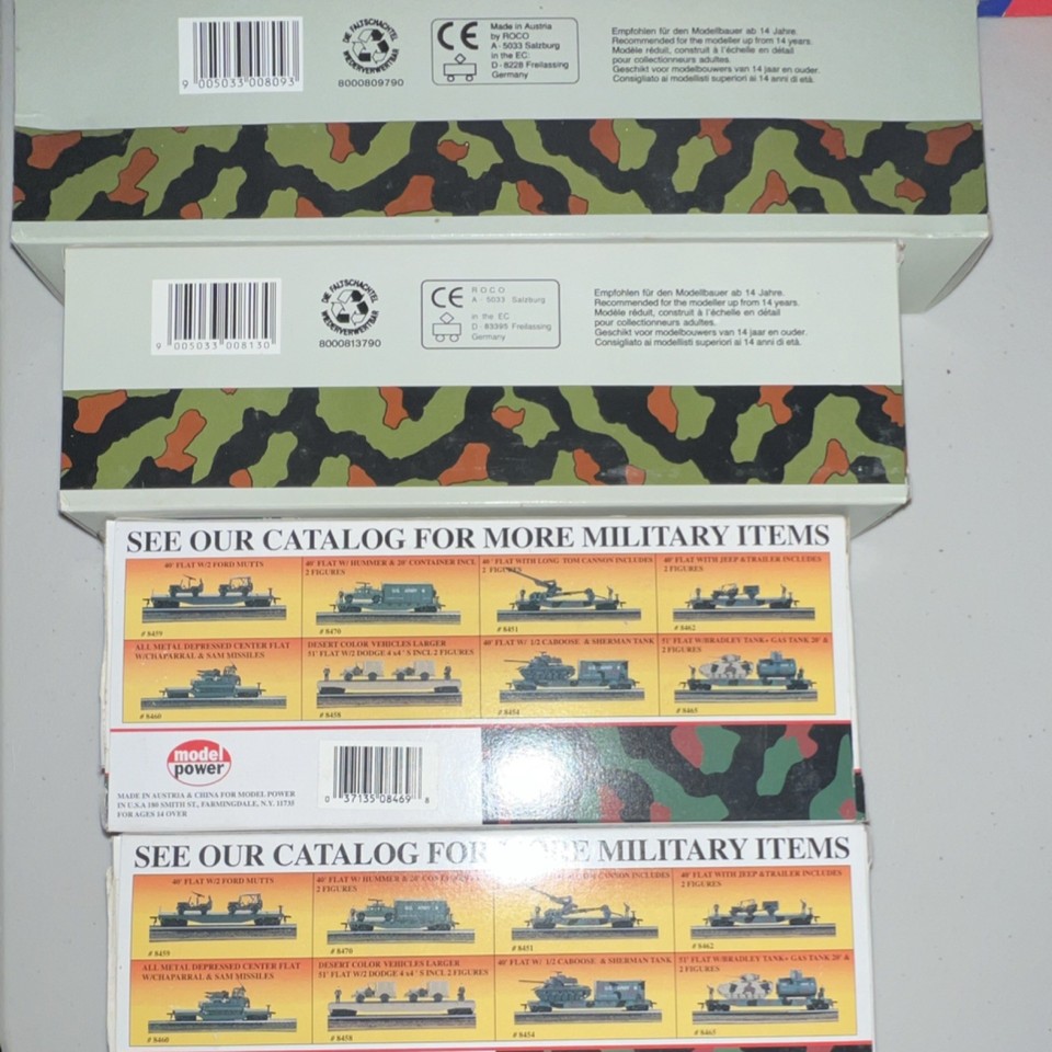 Roco & Model Power HO Flat Car U.S. Army Military Mini Tanks Limited ...