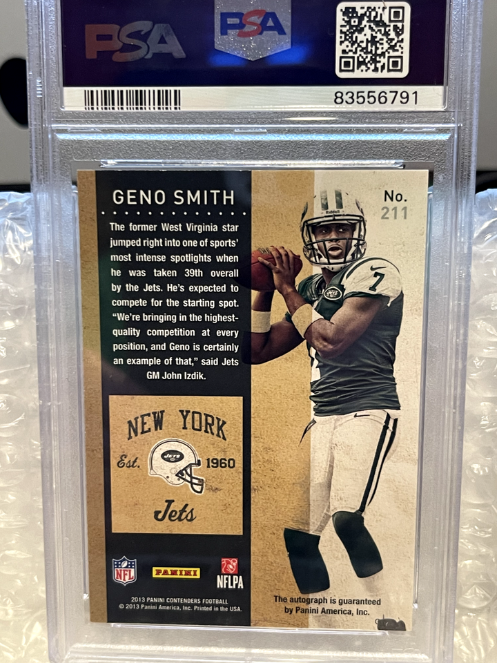 2013 PANINI CONTENDERS GENO SMITH THROWING AUTOGRAPH #211 PSA 8 | eBay