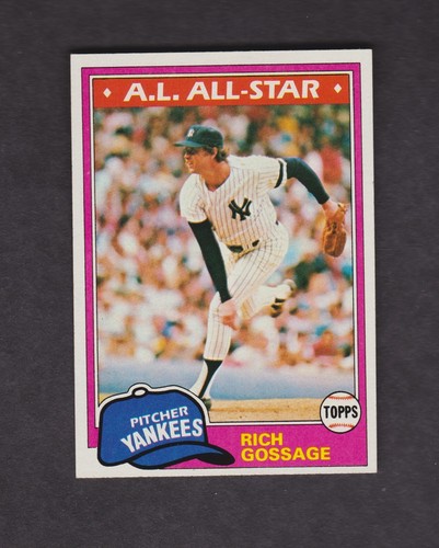 1981 Topps Baseball Card #460 Rich Gossage New York Yankees NMMT ...