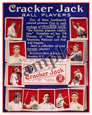 1915 Cracker Jack Advertisement Baseball Cards Cobb Wagner Jackson 8 X ...