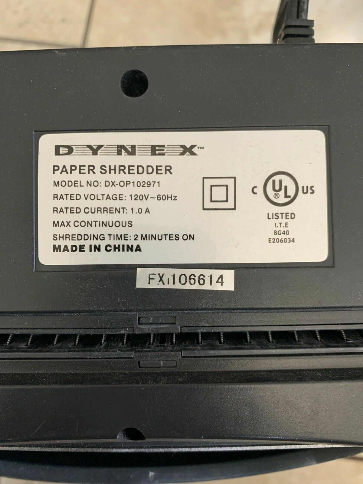 Dynex Strip Cut Paper Shredder Model Number Dx-op102971 for sale online ...